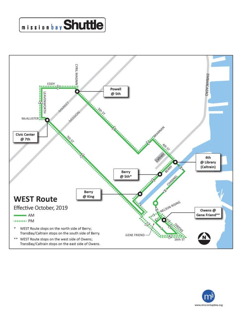 2019 10 MBTMA Route map West | Mission Bay TMA